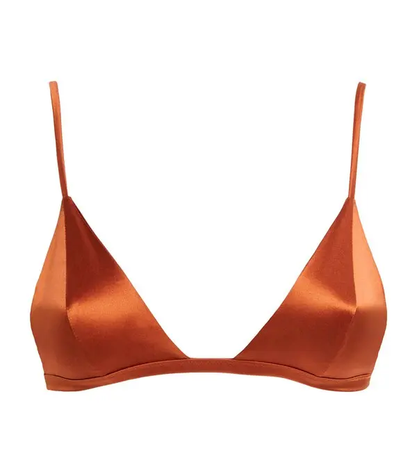 Kiki De Montparnasse Silk-blend Tous Les Jours Bralette - Orange