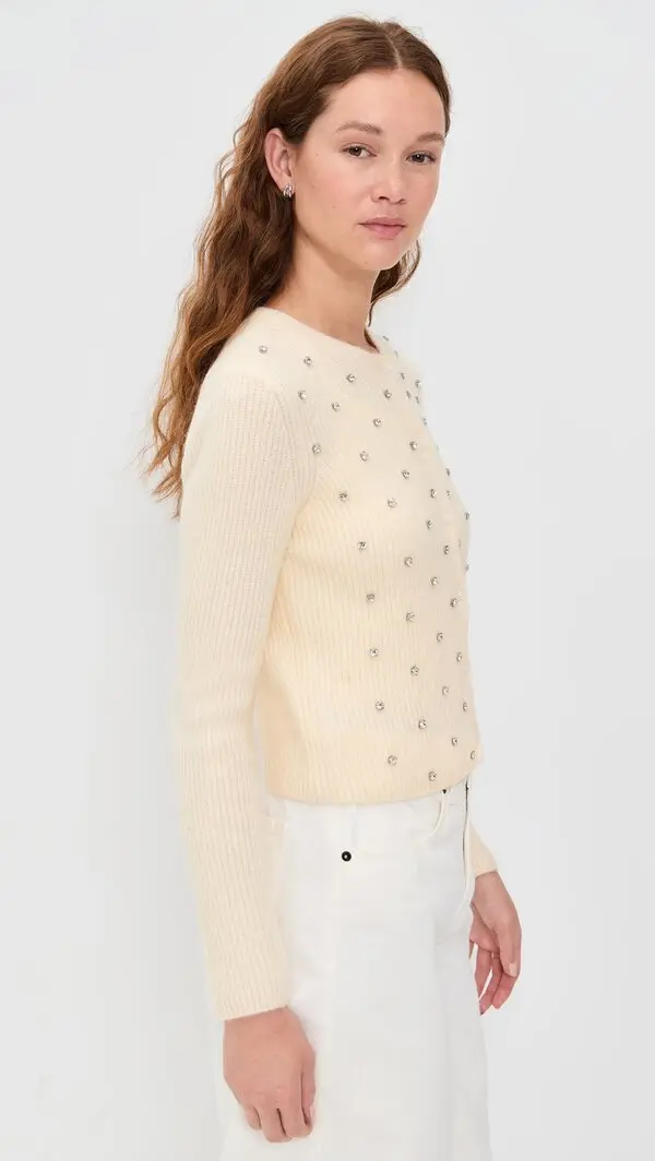 DAZE Embellished Ribbed Knit Cardigan