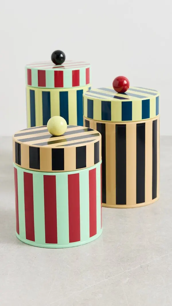DUSEN DUSEN Striped Canisters Set Of 3