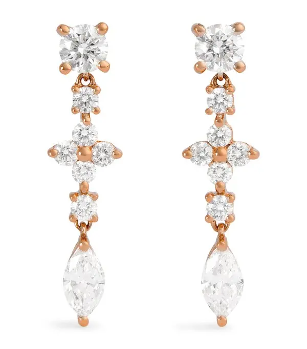 ANITA KO Diamond And Drop Earrings - Rose Gold