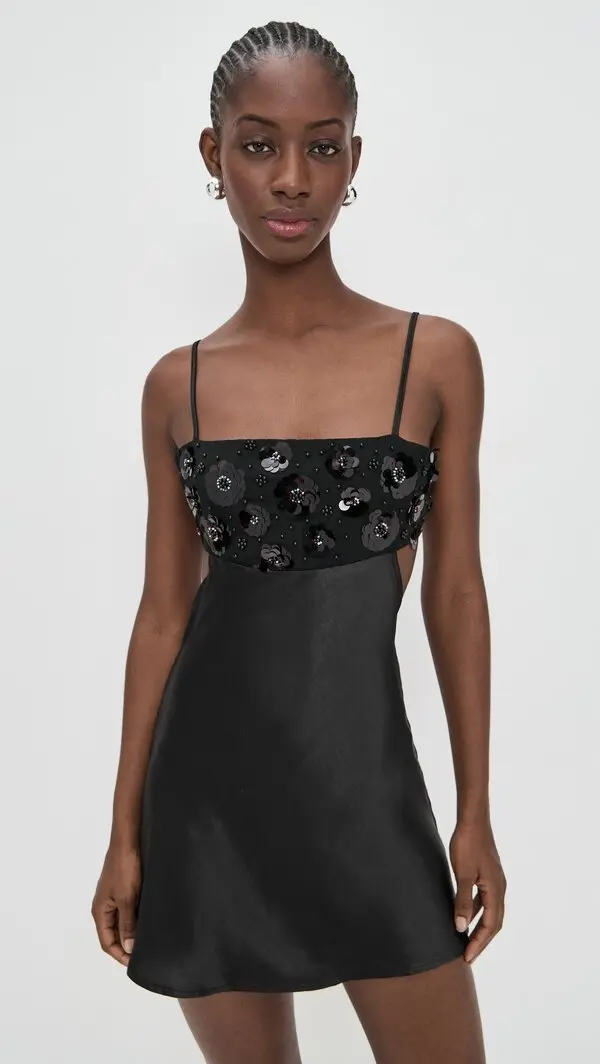 Bailey Rose Embellished Mini Dress - Black | Editorialist