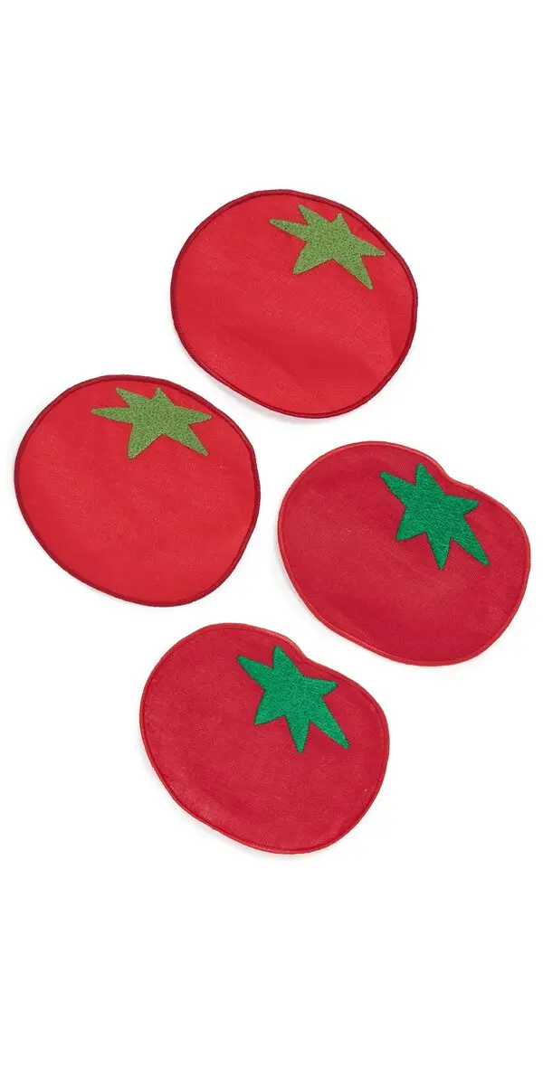 PIECEWORK Tomato Napkins Set Of 4