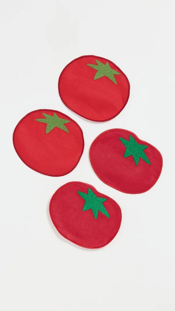 PIECEWORK Tomato Napkins Set Of 4