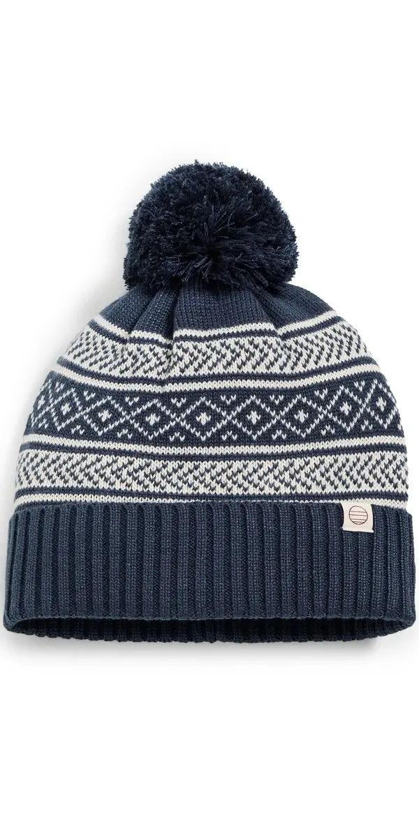 Marine Layer Fair Isle Pom Beanie - Navy