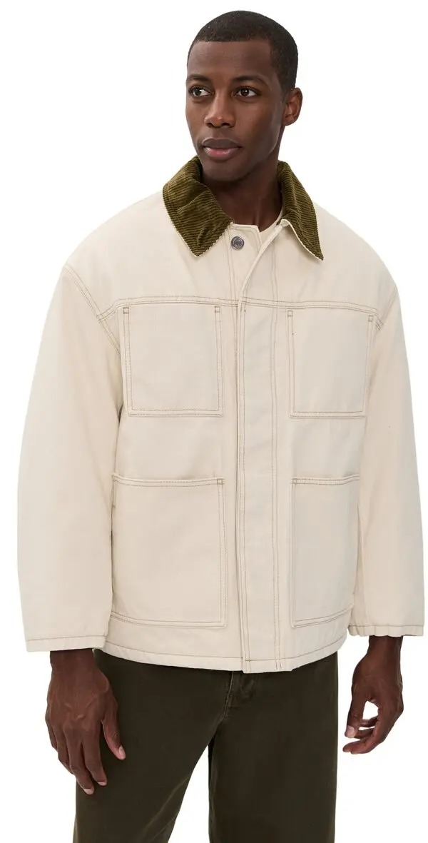 Ami Off-white Cotton Twill Veste Worker