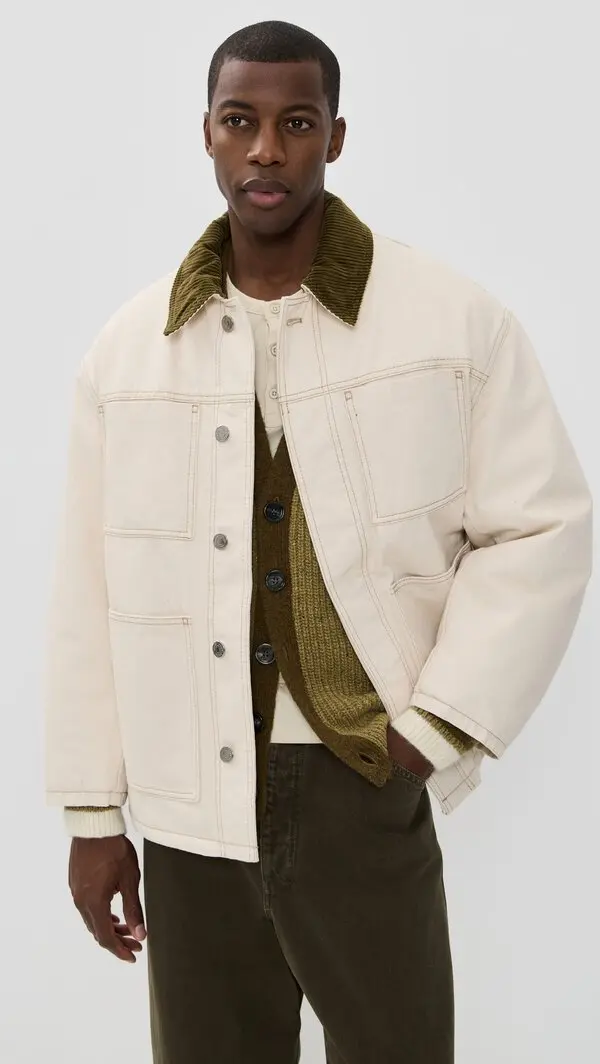 Ami Off-white Cotton Twill Veste Worker
