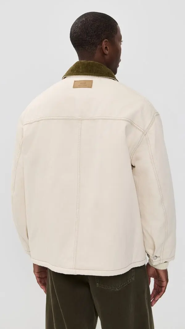 Ami Off-white Cotton Twill Veste Worker