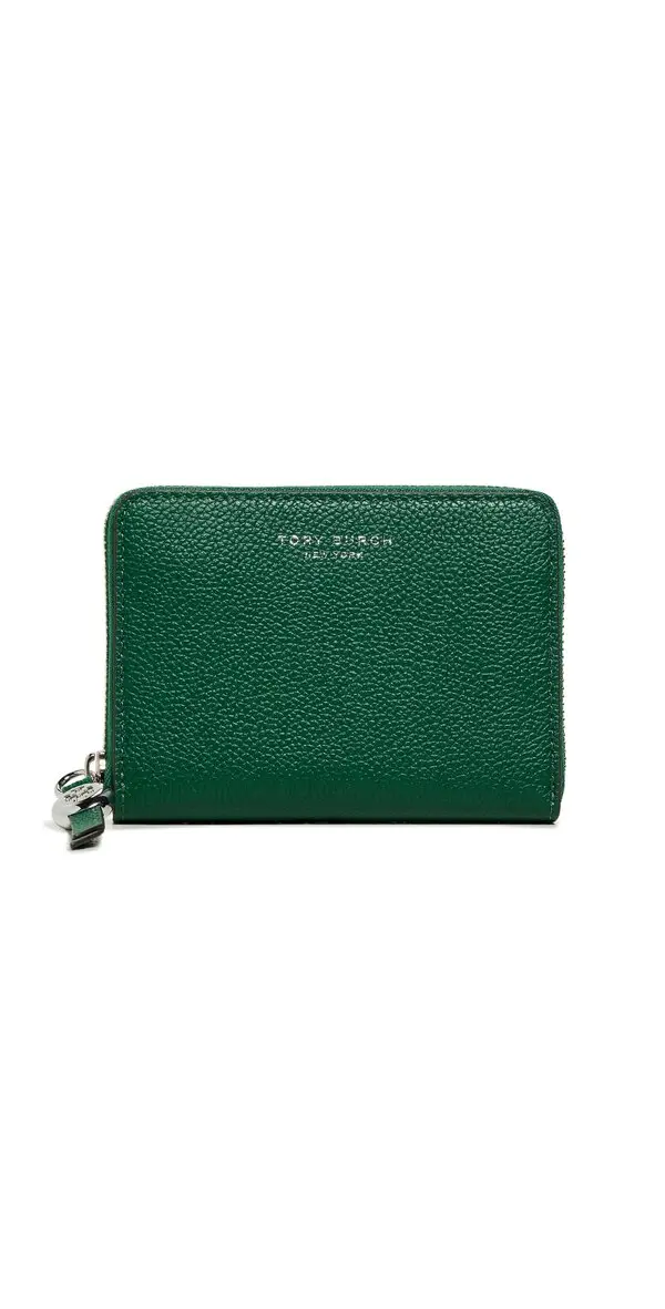 Tory Burch Romy Medium Zip Around Wallet - Dark Kale