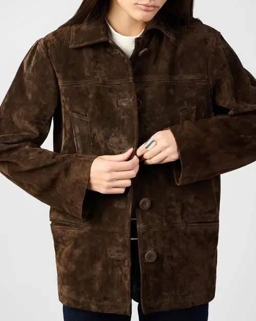 WeWoreWhat Premium Suede Button-front Jacket