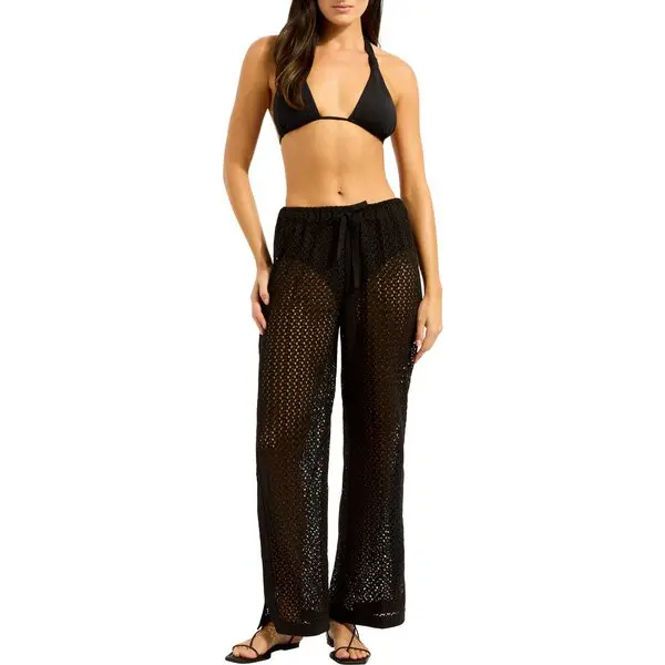 Seafolly Side Split Cover-up Pants - Black