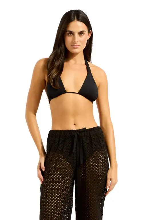 Seafolly Side Split Cover-up Pants - Black