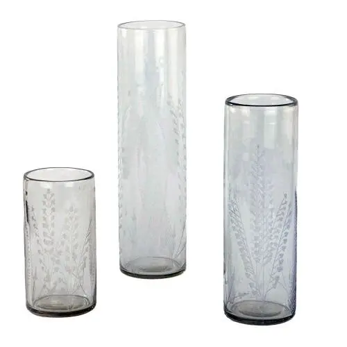 CG HUNTER Etched Tall Vases & Candleholders - Glass