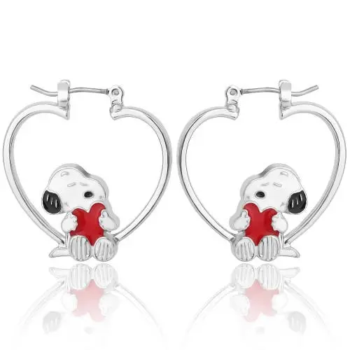PEANUTS Snoopy Heart Hoop Earrings