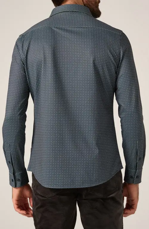 7 Diamonds Warren Wrinkle Resistant Performance Button-up Shirt - Olive