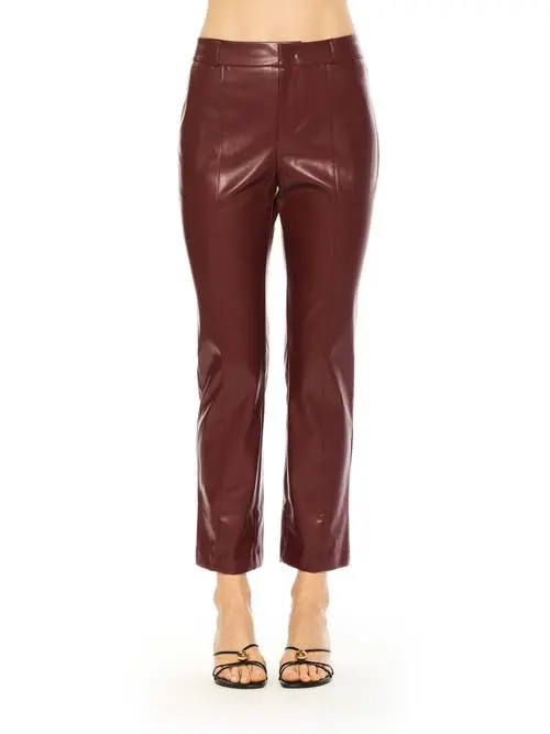 ALEXIA ADMOR Lior Vegan Leather Pants - Burgundy