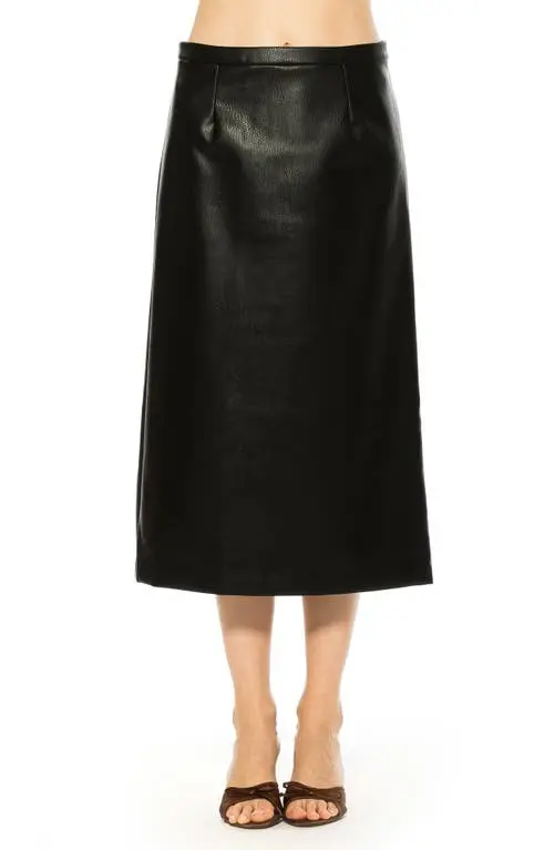 ALEXIA ADMOR Isla Vegan Leather Midi Skirt - Black