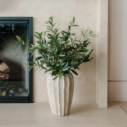 CG HUNTER 30" Faux Olive Arrangement In Artisan Vase