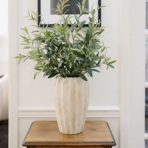CG HUNTER 30" Faux Olive Arrangement In Artisan Vase