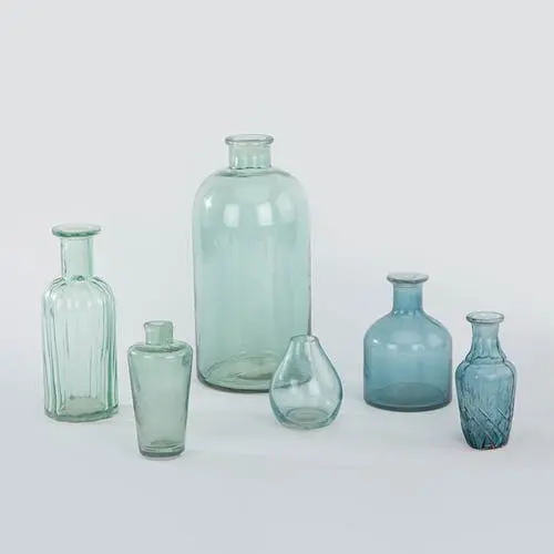 CG HUNTER Assorted Glass Bud Vases - Blue And Green
