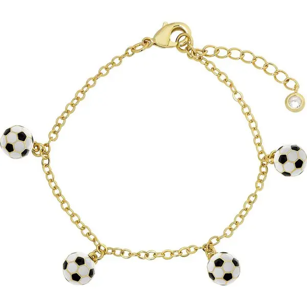 LILY NILY 3d Soccer Ball Charm Bracelet - Black