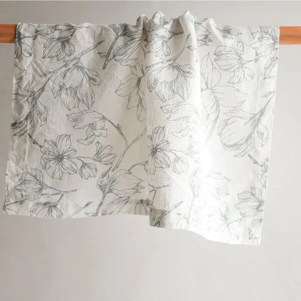 CG HUNTER Lilies Napkins - Grey And Green