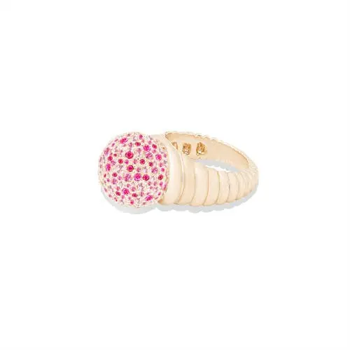 CAMPBELL + CHARLOTTE Revel Bobble Cocktail Ring - Ruby/ Pink Sapphire- Gold