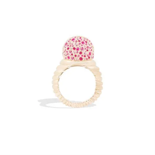 CAMPBELL + CHARLOTTE Revel Bobble Cocktail Ring - Ruby/ Pink Sapphire- Gold
