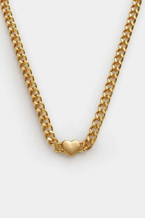 KATIE LOXTON Allure Heart Chain Necklace - Gold