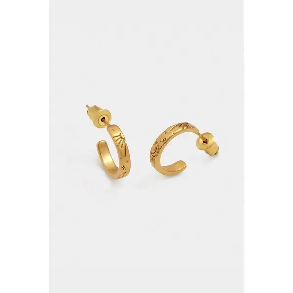 KATIE LOXTON Luna Waterproof Hoop Earrings - Gold