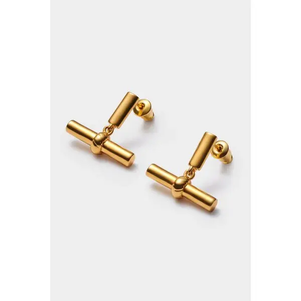KATIE LOXTON Themis T-bar Earrings - Gold