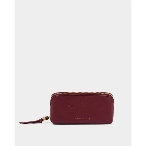 KATIE LOXTON Fold-out Mirror Makeup Bag - Cherry