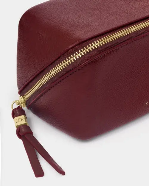KATIE LOXTON Fold-out Mirror Makeup Bag - Cherry