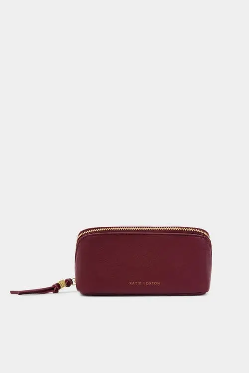 KATIE LOXTON Fold-out Mirror Makeup Bag - Cherry