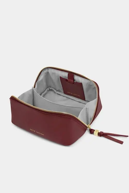 KATIE LOXTON Fold-out Mirror Makeup Bag - Cherry
