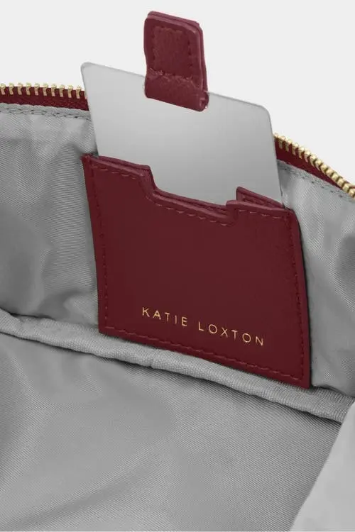 KATIE LOXTON Fold-out Mirror Makeup Bag - Cherry