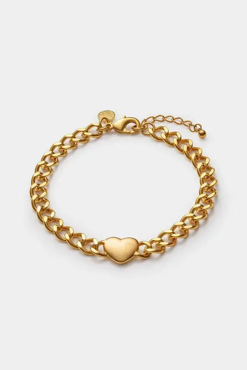 KATIE LOXTON Allure Heart Chain Bracelet - Gold