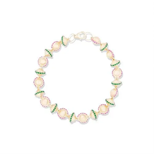 CAMPBELL + CHARLOTTE Revel Small Bead Bracelet - Tsavorite & Rhodolite Garnet