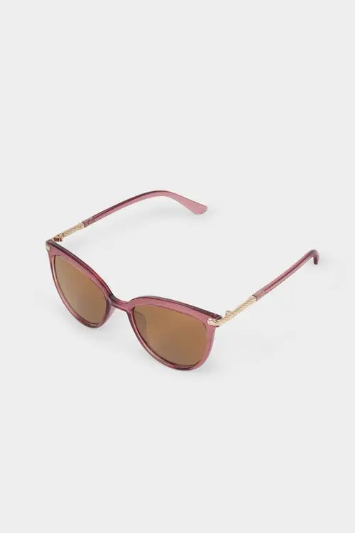 KATIE LOXTON Ravello Round Frame Sunglasses - Cherry