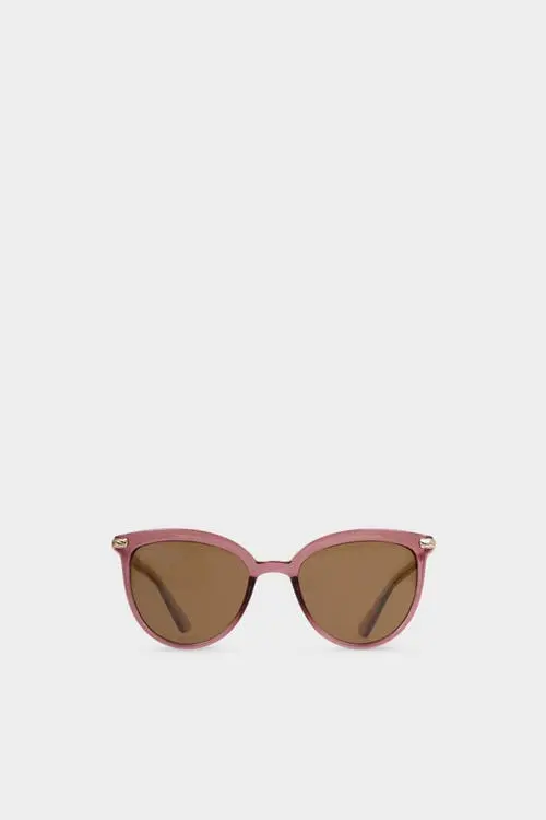 KATIE LOXTON Ravello Round Frame Sunglasses - Cherry