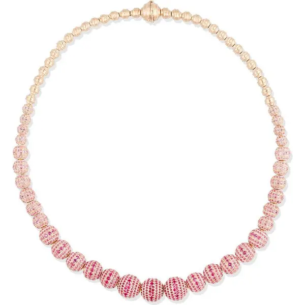 CAMPBELL + CHARLOTTE Revel Large Bead Necklace - Ruby/ Pink Sapphire- Gold