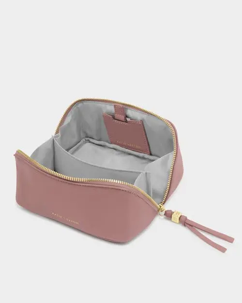 KATIE LOXTON Fold-out Mirror Makeup Bag - Deep Rose