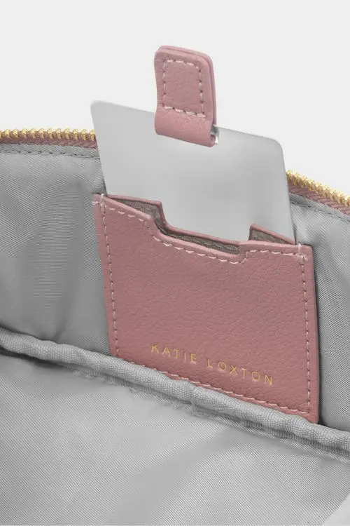 KATIE LOXTON Fold-out Mirror Makeup Bag - Deep Rose