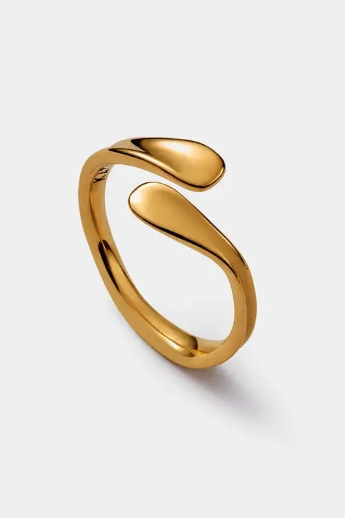 KATIE LOXTON Molten Luxe Wrap Ring In 18k Pvd Coating
