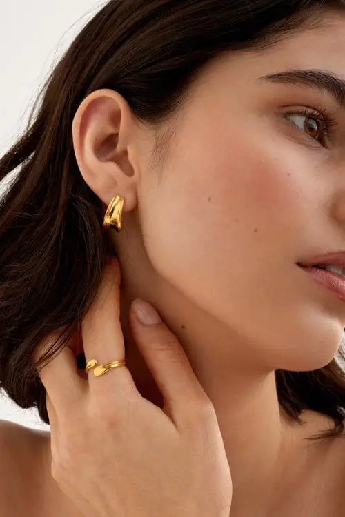 KATIE LOXTON Molten Luxe Waterproof Hoop Earrings