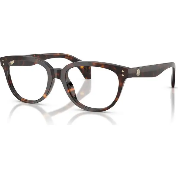 Moncler 52mm Rectangle Optical Glasses - Tortoise