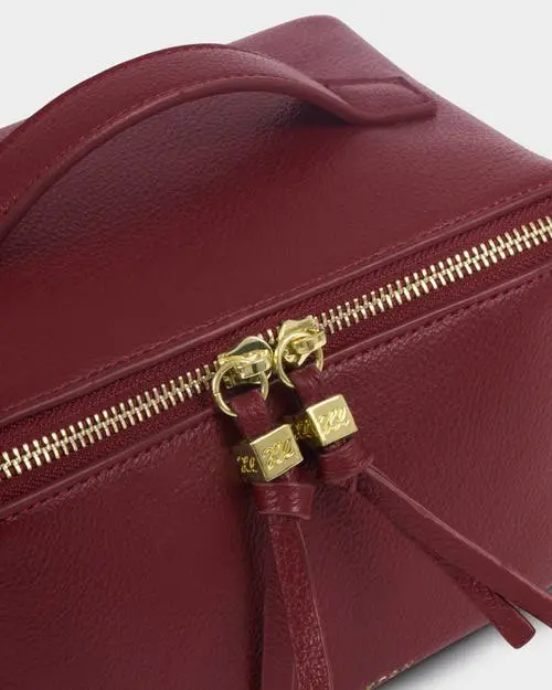 KATIE LOXTON Soho Medium Makeup And Toiletry Bag - Cherry