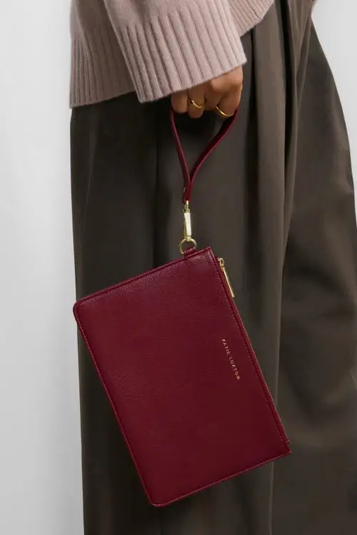 KATIE LOXTON Alba Wristlet Pouch - Cherry