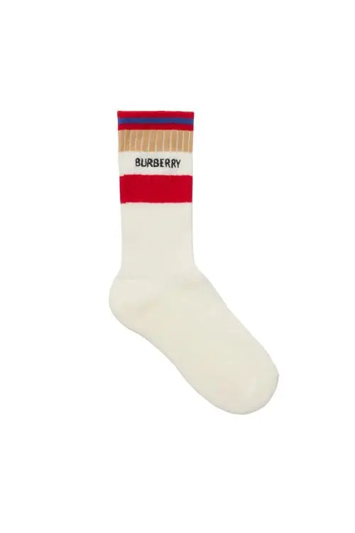 Burberry Two-piece Logo Stripe Socks Set