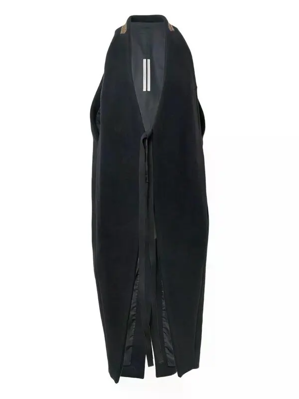 Rick Owens Sleeveless Coat With Tie Detail