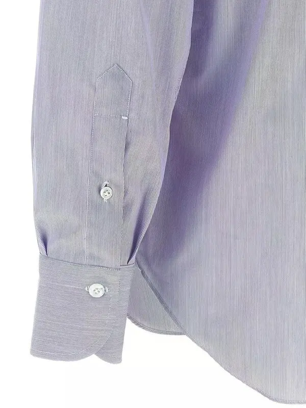 FINAMORE 1925 Striped Button Napoli Shirt - Purple